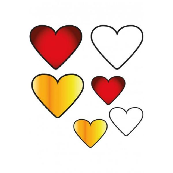 APPLICATIES 6 STUKS OP KAART OETELDONK HARTJES - Van Lieshout Dier & Tuin